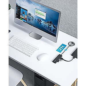 BYEASY USB Hub, USB 3.1 C to USB 3.0 Hub with 4 Ports and 2ft Extended Cable, Ultra Slim Portable USB Splitter for MacBook, Mac Pro/Mini, iMac, Ps4, PS5, Surface Pro,Flash Drive, Samsung(Black)