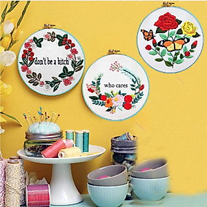 Artilife Embroidery Kit for Beginner Cross Stitch Kit for Adults, Printed Embroidery Starter Kit Crafts with Stamped Pattern Embroidery Hoops Floss Thread Needles