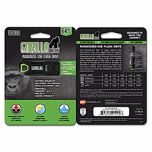 GorillaDrive 3.0 Ruggedized 64GB USB Flash Drive (5-Pack)