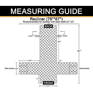 CHHKON Waterproof Nonslip Recliner Cover Stay in Place Dog Couch Chair Cover Furniture Protector Ideal Sofa Slipcovers for Pets and Kids (Beige, 23'')