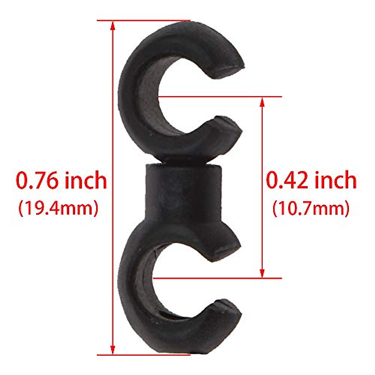 Saipe 10 Pcs Bike Cable Clasps Bicycle Rotatable S-Hook Clips for Brake Cable MTB Bike Road Bicycle