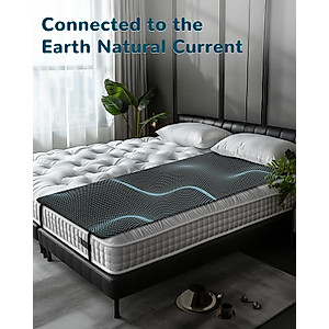 Grounding Mat for Bed,Earth Connected Mattress Pad Sheets for Improve Sleep,Breathable Grounding Pad Includes Grounding Cord (27"x60")