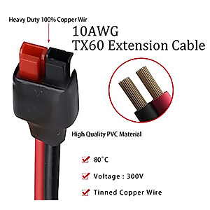 HCFeng 10AWG( M-C-4 )Connector to (an-der-Son )Female Power Solar Panel Cable Connector, Solar Connector to Ads Port Adapter for Goal Zero Yeti Portable Outdoor RV/Van Camping[60cm/2ft]