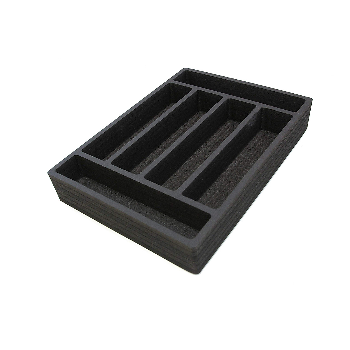 Polar Whale Flatware Silverware Drawer Organizer for Cutlery Forks Knives Spoons Serving Utensils Non-Slip Premium Waterproof Tray Insert 11 x 15 Inches 6 Slot Extra Deep Pair Set