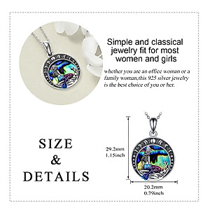LUHE Mermaid Gifts Necklace Jewelry Gifts Sterling Silver Sea Mermaid Crescent Moon Pendant Necklace Christmas Birthday Gifts Jewelry for Women