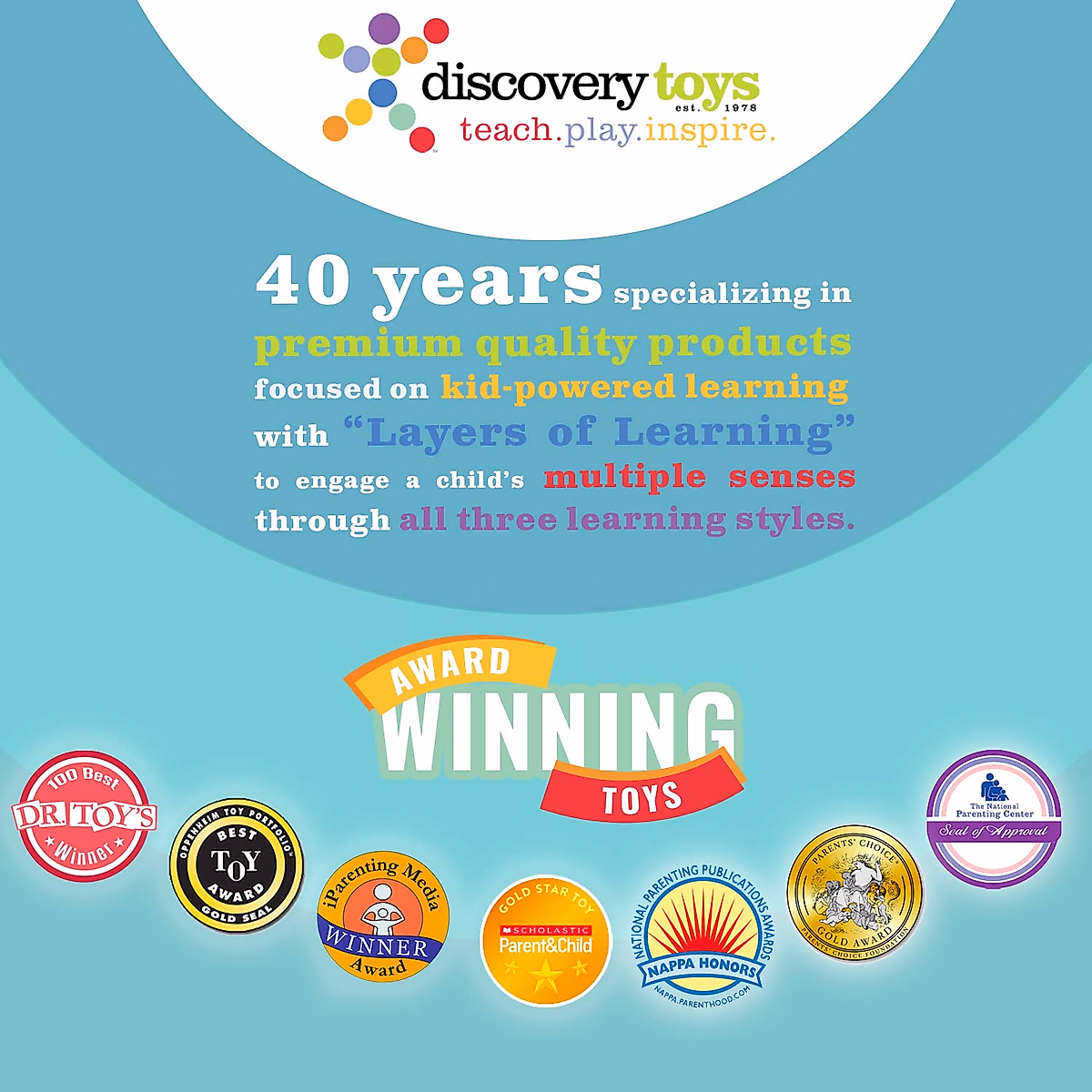 Discovery Toys Super Yummy Teether | 5 Teething Knobs Training for Infant, Baby, and Toddler | BPA-Free Soothing Teething Toy from Birth