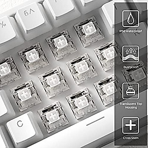 LTC Kailh x Box Switches White for Mechanical Gaming Keyboard DIY, 3pin Clicky RGB/SMD Waterproof MX Stem Switches with Switch Puller(30 Pcs, White)
