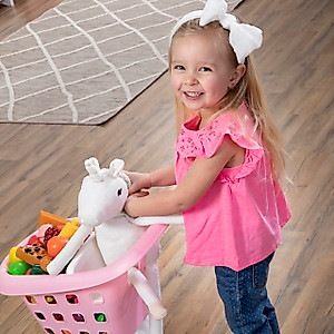 Step2 Little Helper's Shopping Cart for Kids, Play Grocery Cart, Made of Durable Plastic, for Toddlers 2+ Years Old, Pink