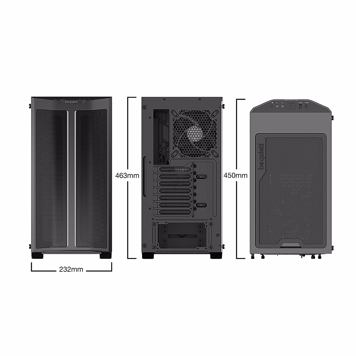 be quiet! Pure Base 500DX ATX Mid Tower PC case | ARGB | 3 Pre-Installed Pure Wings 2 Fans | Tempered Glass Window | Black | BGW37