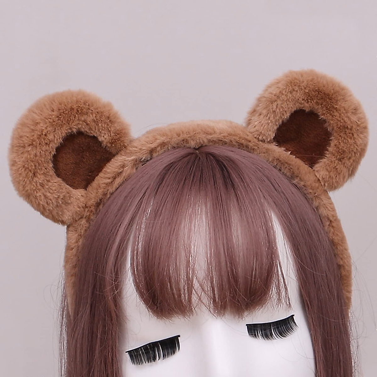 Degpum Brown Bear Ears Headband, Costume Headwear for Girls Women Men, Cute Headband Animal Headband for Party Costume Cosplay Decoration Makeup Washing Face Costume