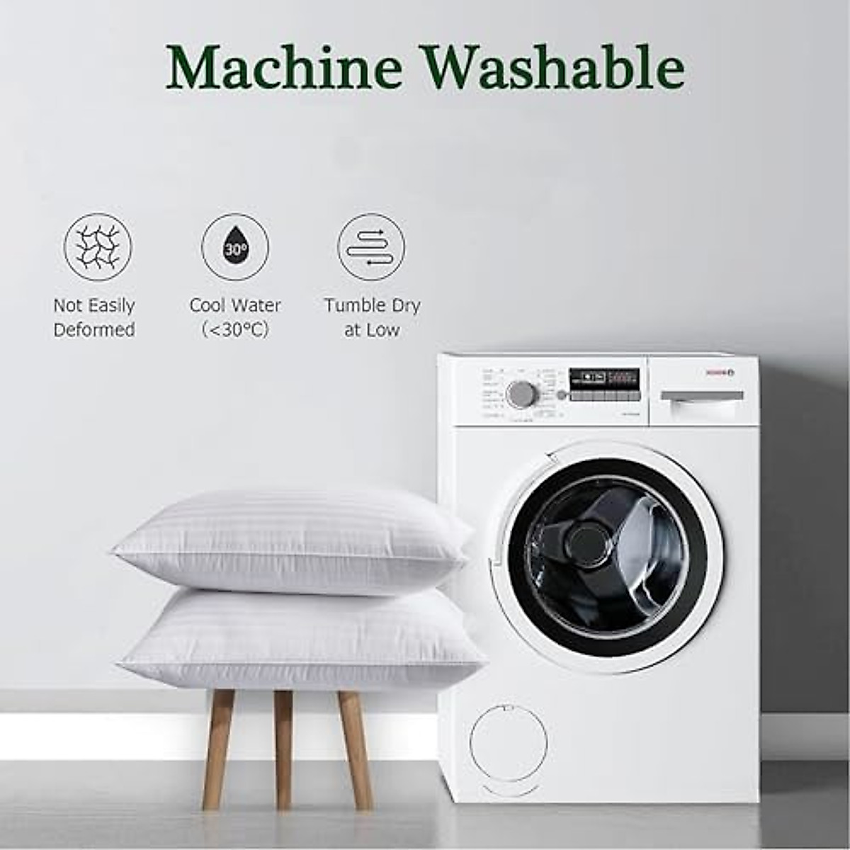 FZZOR Extra Flat Soft Pillows Queen Size set of 4, 4 Pack Bed Pillow with Premium Soft Plush Down Alternative Fill for Back,Stomach or Side Sleepers,20x30in