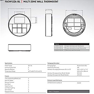 Furrion Multi Zone Wall Thermostat, Black