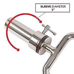 Sunny Health & Fitness 34" Olympic Triceps Bar with Ring Collars, Small