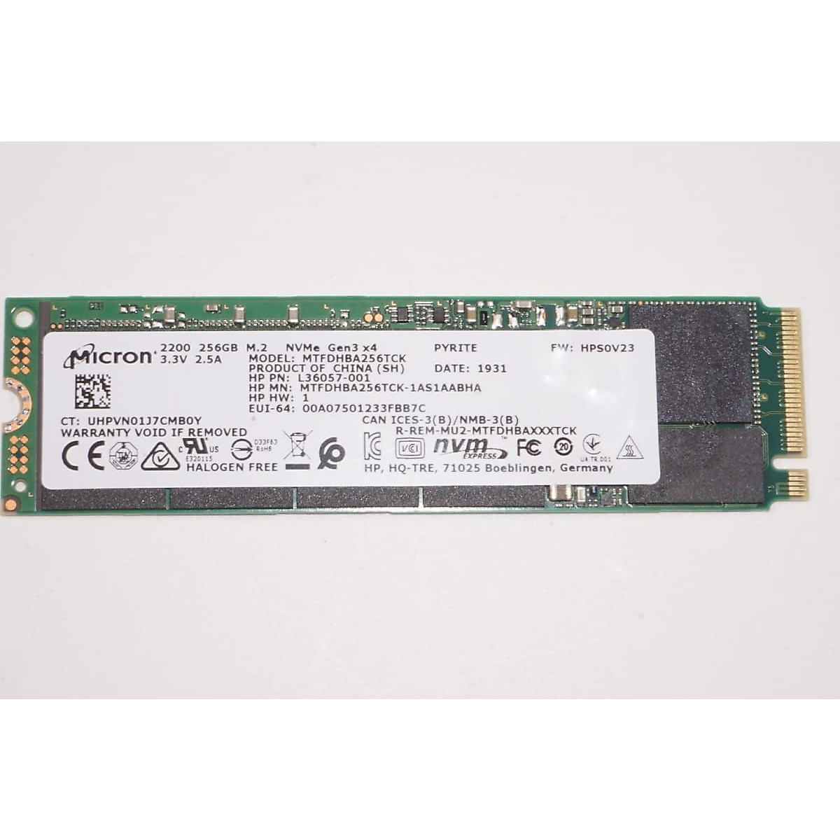 FMB-I Compatible with MTFDHBA256TCK Replacement for Micron 256GB PCIE M.2 SSD Drive