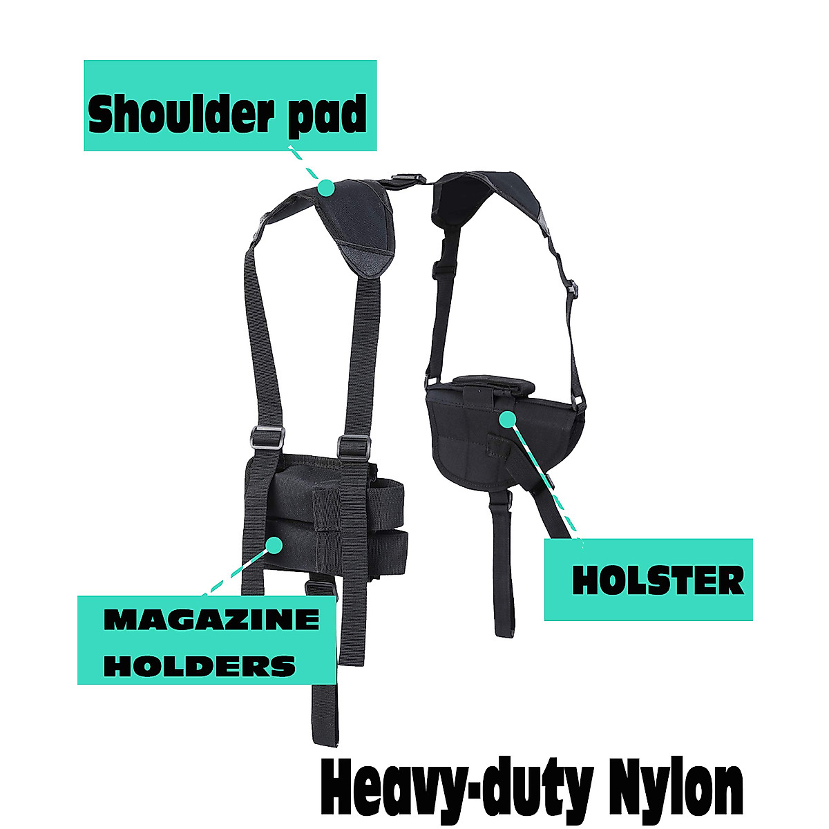 OUXWOM Gun Holster-Fits Compact to Large Handguns Concealed Carry Shoulder Holster with Magazine Pouch for Right and Left Hand Gun Accessories Holsters