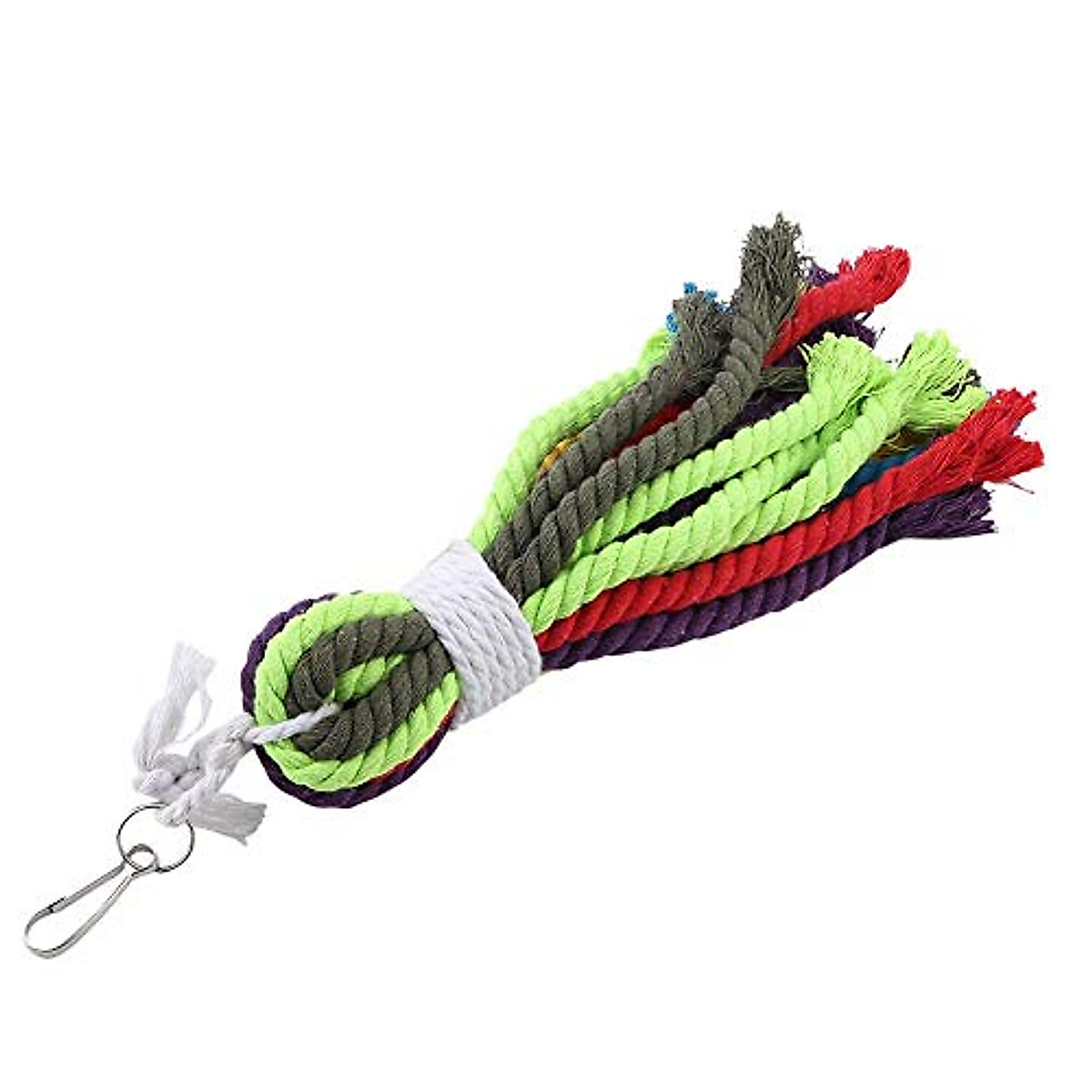 Parrot Colorful Preening Grooming Ropes Bird Chewing Toys Rope Toy Natural Cotton Cage Accessories for Amazons African Grey Cockatoos Conure Lovebird Lory