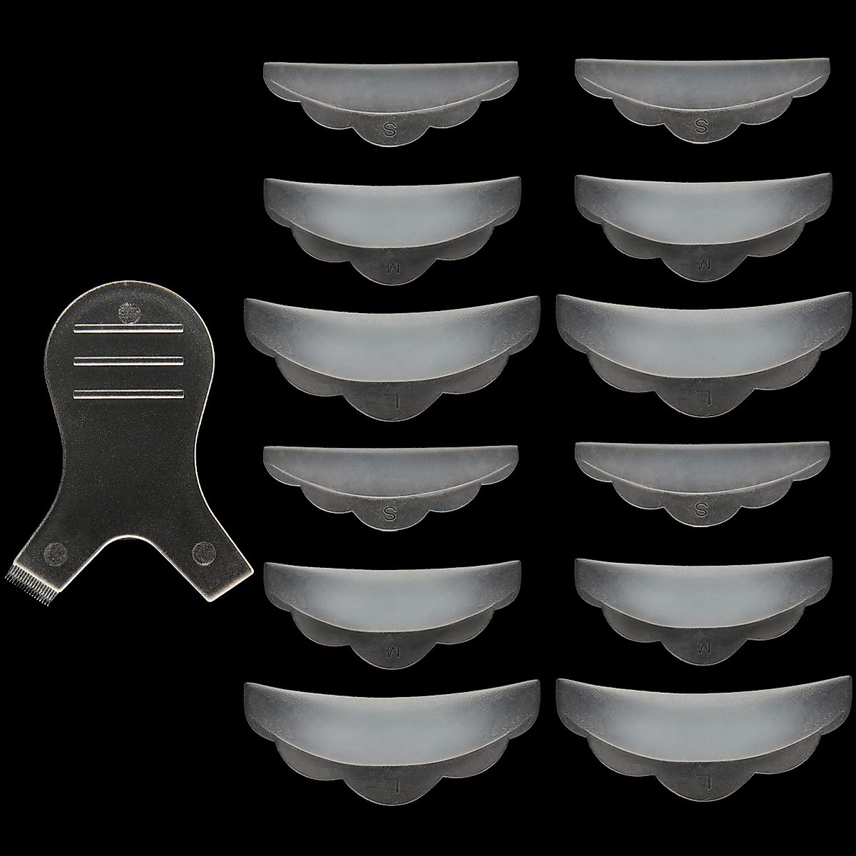 Silicone Eyelash Perming Tool Set, include 6 Pairs Eyelash Perming Curler Silicone Pad and Lash Y Brush, 13 Pieces Totally