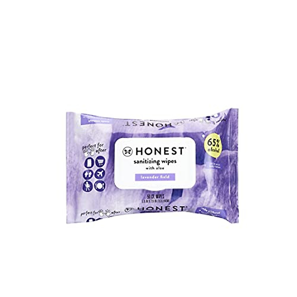 The Honest Company Sanitizing Alcohol Wipes, Lavender, 50 Count (Pack of 3)