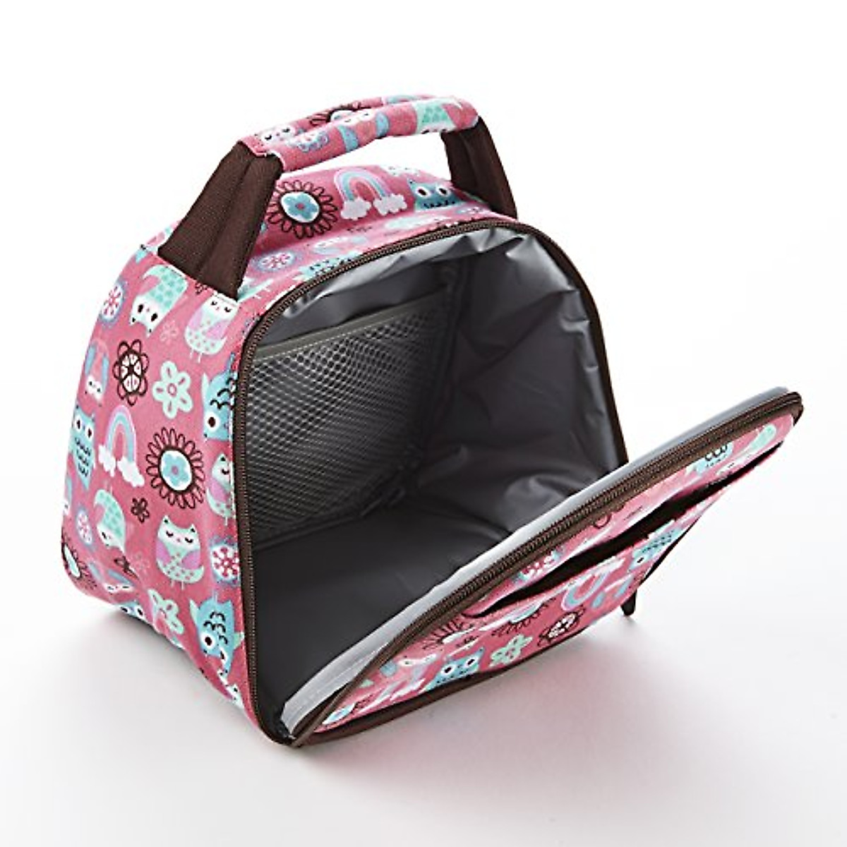 Fit & Fresh Gabby Insulated Lunch Bag with Zipper, Rainbow Owl