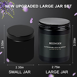Scented Candles | BEENODI Candles for Home Scented | 7.5 OZ X 2 Pack Large Candles for Men Lavender & Eucalyptus Candle Stress Relief Gift Scents of Lavender & Eucalyptus | Vanilla & Sandalwood