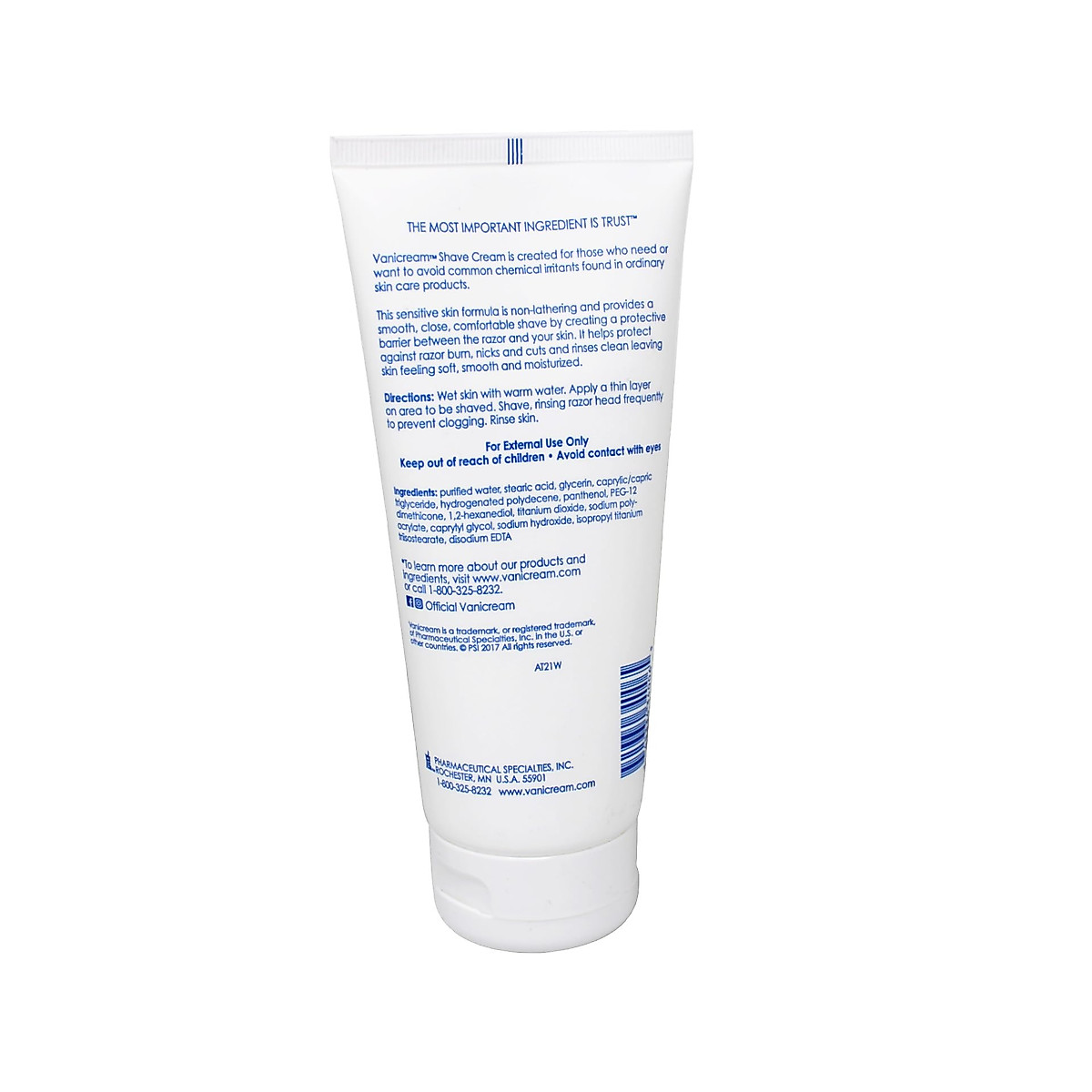 Vanicream Shave Cream, for Sensitive Skin 6 oz (170 g)