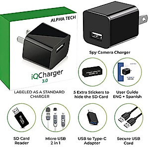 Spy Camera Charger - Hidden Camera - Premium Pack - HD 1080P - Best Mini Spy Camera - USB Charger Camera - Secret Camera - Nanny Cam - Small Cameras for Spying - Surveillance Camera Full HD