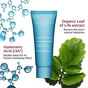 Clarins NEW Hydra-Essentiel Matte Gel|Intensely Hydrating & Mattifying|60 Seconds to Plumper Skin*|Softens & Refreshes|Double Dose of Hyaluronic Acid|Normal-Combination Skin|2.6 Ounces