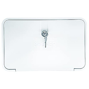 Awelife RV Outdoor Shower Exterior Shower Box Kit Coiled Hose for RV, Camper, Van, Travel Trailer, Motorhome and Boat, White