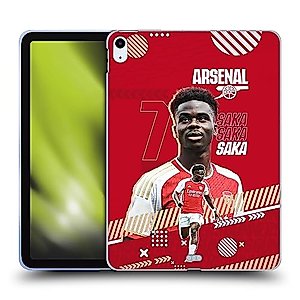 Head Case Designs Officially Licensed Arsenal FC Bukayo Saka 2023/24 First Team Soft Gel Case Compatible with Apple iPad Air 2020/2022