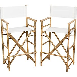 Zero Emission World Bamboo High Director Chair, White
