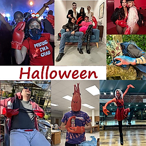 Valentoria Fun Lobster Crab Claws Gloves Hands Weapon Cospaly Toy Halloween Costume Pretend Dress Up Play Game Party Festival Gag Props (Hands)