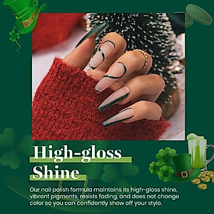 Beetles Carnival Evergreen Gel Nail Polish Set - 6 Pcs Glitter Green Sparkle Kit Soak Off Lamp Avocado Dark Art Design Gifts for Women