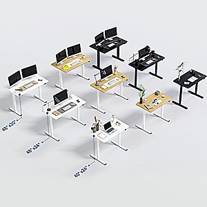 Electric Standing Desk 40 x 24 Inches, Height Adjustable Stand Up Desk w/2-Button Controller, Small Sit Stand Desk, Ergonomic Computer Desk for Home Office, Black Frame + Black Tabletop
