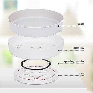 FYY Lazy Susan Organizer, 10.4 inch Turntable Cabinet Organizer Rotating Spice Rack Kitchen Storage Cosmetic Makeup Organizers for Cabinet Kitchen Pantry Refrigerator Countertop Organization White