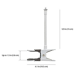 Holicfun Indoor Outdoor Flexible Clip Clamp Mount for Blink, Ring, Arlo, Eufy, Wyze Cameras and More (White, 2-Pack)