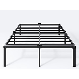 AROMUSTIME 16 Inch Standard Metal Platform Bed Frame / 3,000 lbs Heavy Duty Steel Slat Easy Assembly Mattress Foundation/Noise Free/Box Spring Replacement, Queen