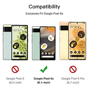 JETech Screen Protector for Google Pixel 6a 6.1-Inch, Fingerprint Compatible, Tempered Glass Film, HD Clear, 3-Pack