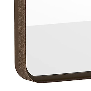 Flash Furniture Janinne Rectangle Wall Mirror - Brushed Bronze Accent Mirror - 20" x 30" Vanity Mirror - for Bathroom, Vanity, Entryway, Dining Room, & Living Room