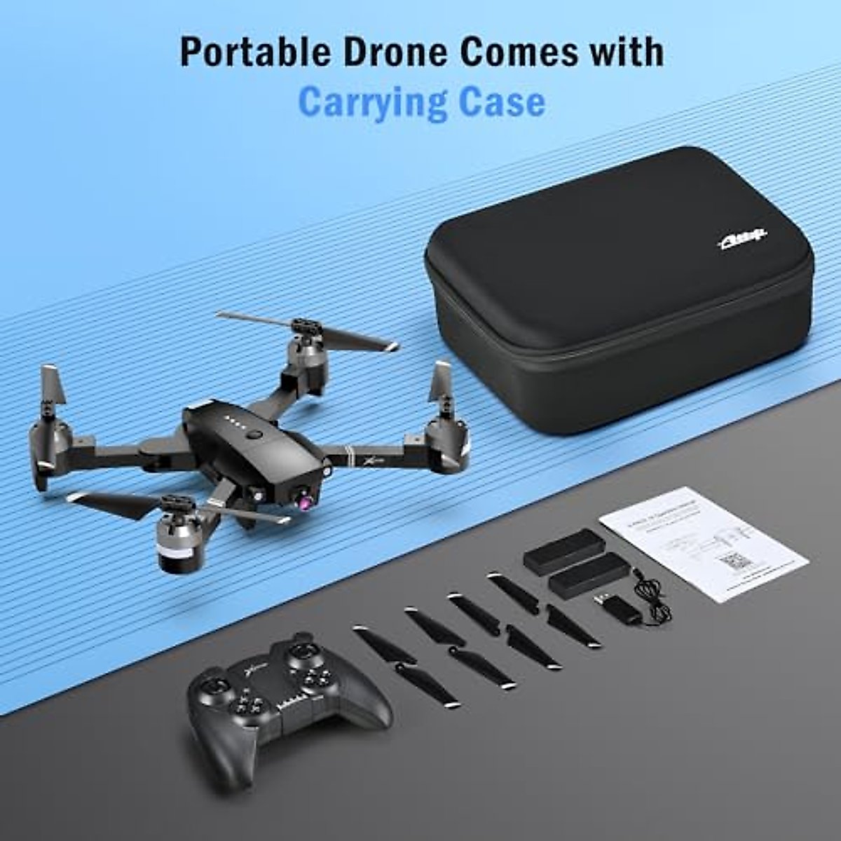 ATTOP Drone with Camera for Adults, 2K Live Video 120° Wide Angle APP-Controlled Camera Drone for Kids 8-12, Beginner Friendly with 1 Key Fly/Land/Return, Remote/Voice/Gesture/Gravity Control, FPV Drone w/ Safe Emergency Stop, 360° Flip, VR Mode, Carrying