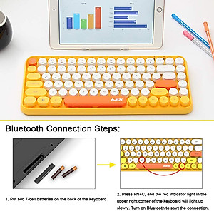 FELICON Wireless Bluetooth Keyboard Mini Portable 84-Key Keyboard Compatible with Android, Windows, PC, Tablet-Dark, Perfer for Home and Office Keyboards