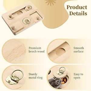 FELISTORY Wooden Foraging Toy for Small Pet - 6 in 1 Interactive Hide Treats Puzzle Snuffle Game, Mental Stimulation Toy for Guinea Pig,Rabbit,Hamster,Hedgehog, Chinchilla, Mouse,Rats,Sugar Gilders