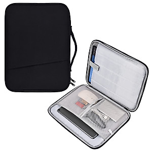 12-12.9 Inch Tablet Sleeve Bag for 12.4" Samsung Galaxy Tab S9+ Plus/S8+/S7+/S7+ Plus/S7 FE,13" iPad Air M4/iPad Pro M2 2024/Pro 12.9"/Microsoft Surface Go 2 12.4"/Pro 11 10 9 8 Carrying Case-Black