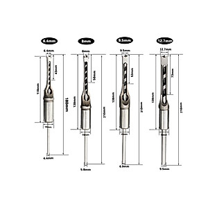 Square Hole Drill Bit Woodworking Auger Drill Bit Tool Set, Wood Mortising Chisel Countersink Bits