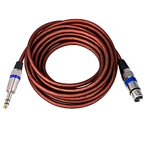 Yuyaokk 2Pcs 50 Feet Female XLR to 1/4 Inch TRS (6.35mm) Microphone Cables, XLR to Quarter inch Patch Cable, Unbalanced XLR Female to TRS Male Mic Cord Stereo Interconnect Cable