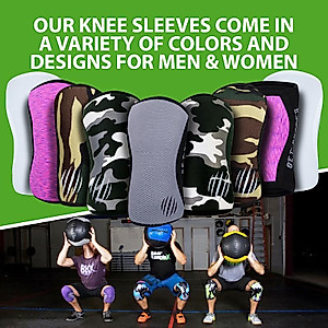 Bear KompleX Knee Sleeves for Weightlifting, Lifting Knee Sleeves for Men & Women, 5mm/7mm Compression Neoprene Knee Sleeve Support for Squats, Powerlifting, Gym & CrossFit