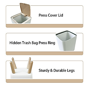 LGCZNWDFHTZ Small Trash Can with Lid Maldives Island Wastebasket with Press Cover Dog Proof Garbage Can Waste Bin for Kitchen Bathroom Nursery 2.6 Gallon