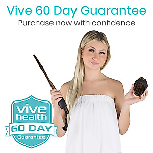 Vive Dry Brush Set for Lymphatic Drainage (3 Pieces) - Brushing Scrubber for Exfoliating, Body Cellulite and Skin Massage - 100% Natural Boar Hair Bristles, 14” Long Dark Wooden Handle w/Storage Bag
