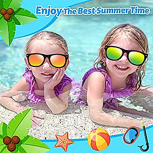 Kids Sunglasses Bulk,24 Pack Sunglasses Kids Party Favor for Kids Age 4-8-12, Neon Sunglasses with UV400 Protection Pool Party Toys, Goody Bag Stuffers, Summer Toys for Boys and Girls.