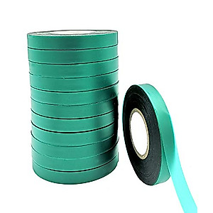 Medoore 12 Rolls 150 Feet Stretch Tie Tape 0.5 Inch Garden Tie Tape Thick Plant Ribbon Garden Green Vinyl Stake for Indoor Outdoor Patio Plant Use