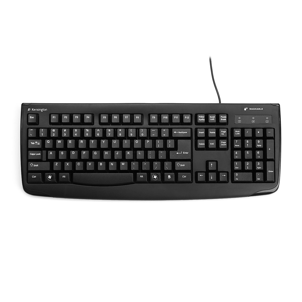 Kensington Pro Fit USB Washable Keyboard, Black (K64407US),17-3/4" Width